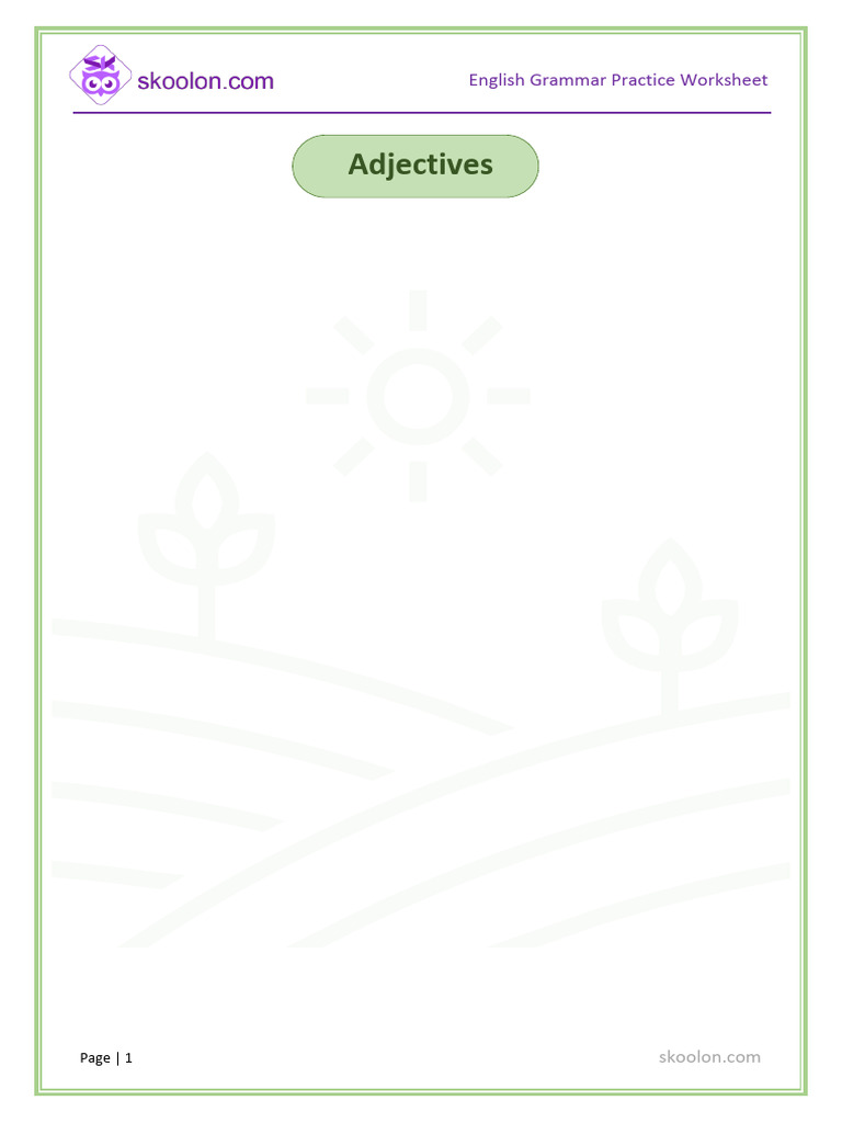 G5 English Adjectives 190 | PDF