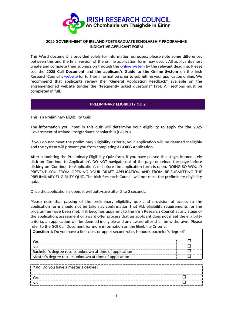 GOIPG 2025 Applicant Form PDF Academic Degree Postgraduate Education