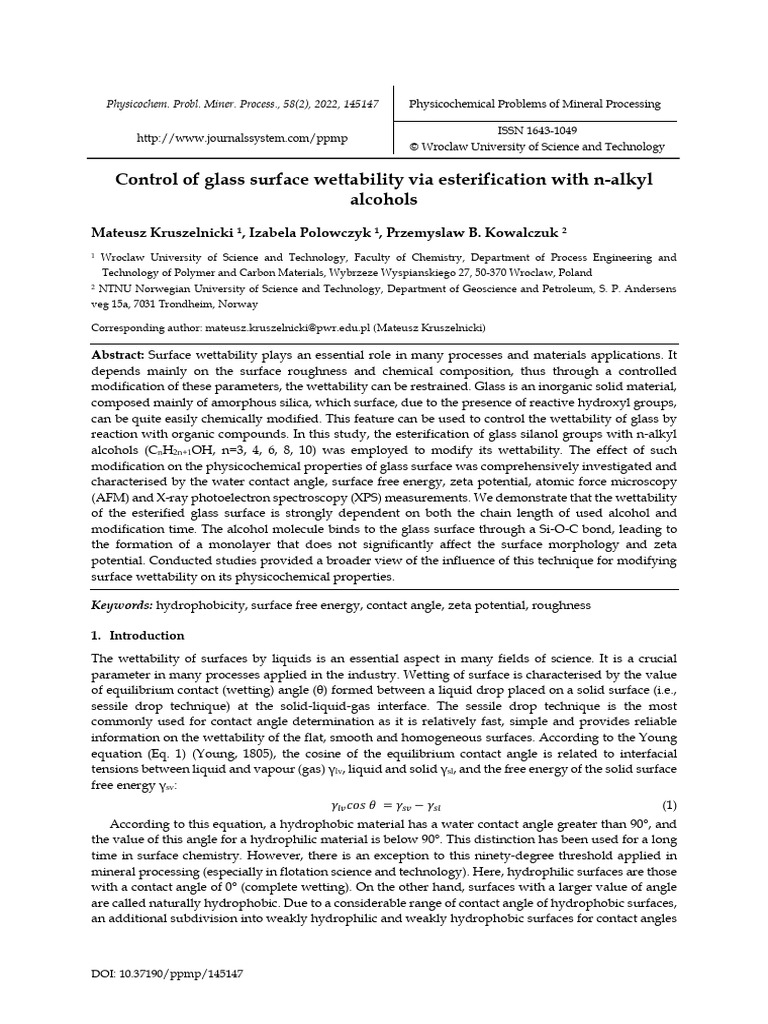 Control of Glass Surface | PDF