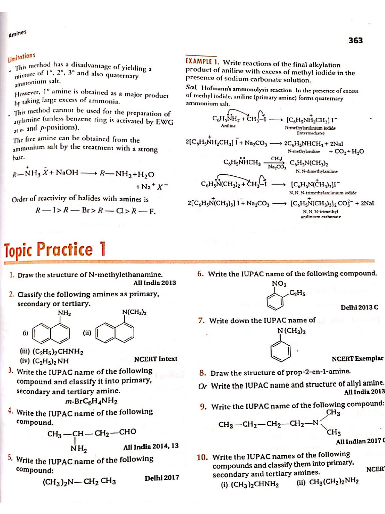 Amines Questions | PDF