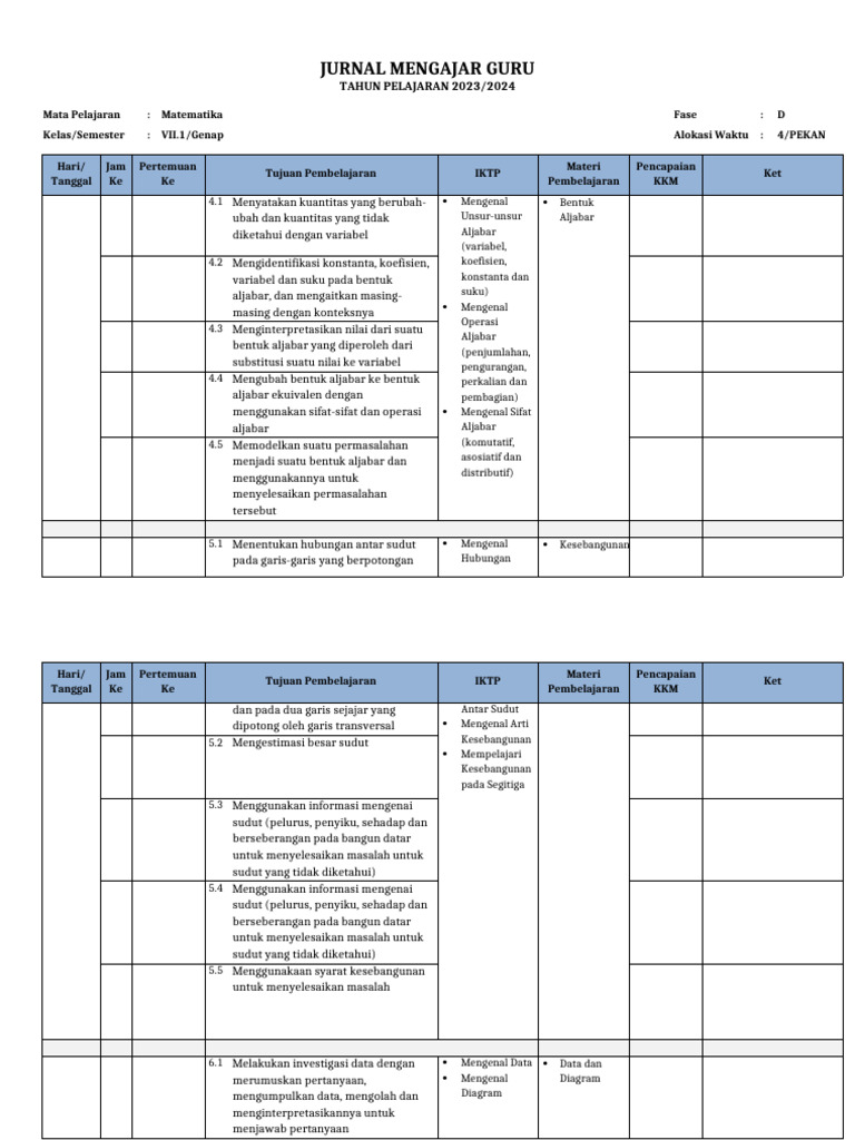 Jurnal Mengajar | PDF