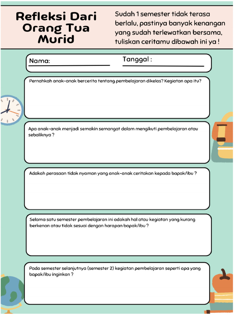 Refleksi Orang Tua Murid | PDF