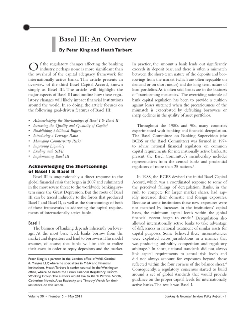 An Overview | PDF | Basel Iii | Capital Requirement