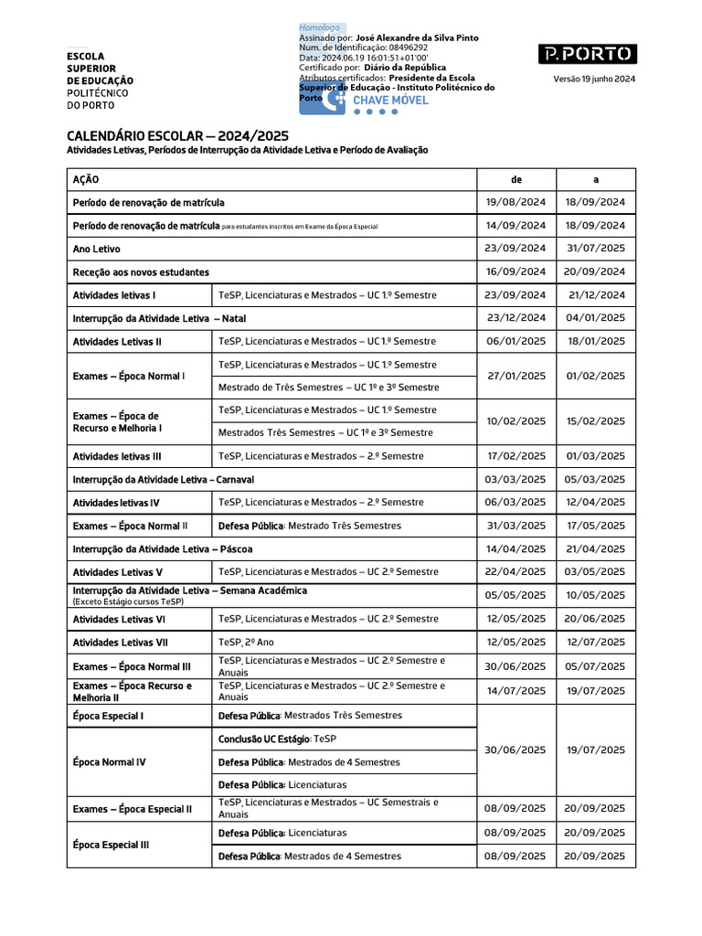 Calendario Escolar 2425 V5 - Signed | PDF
