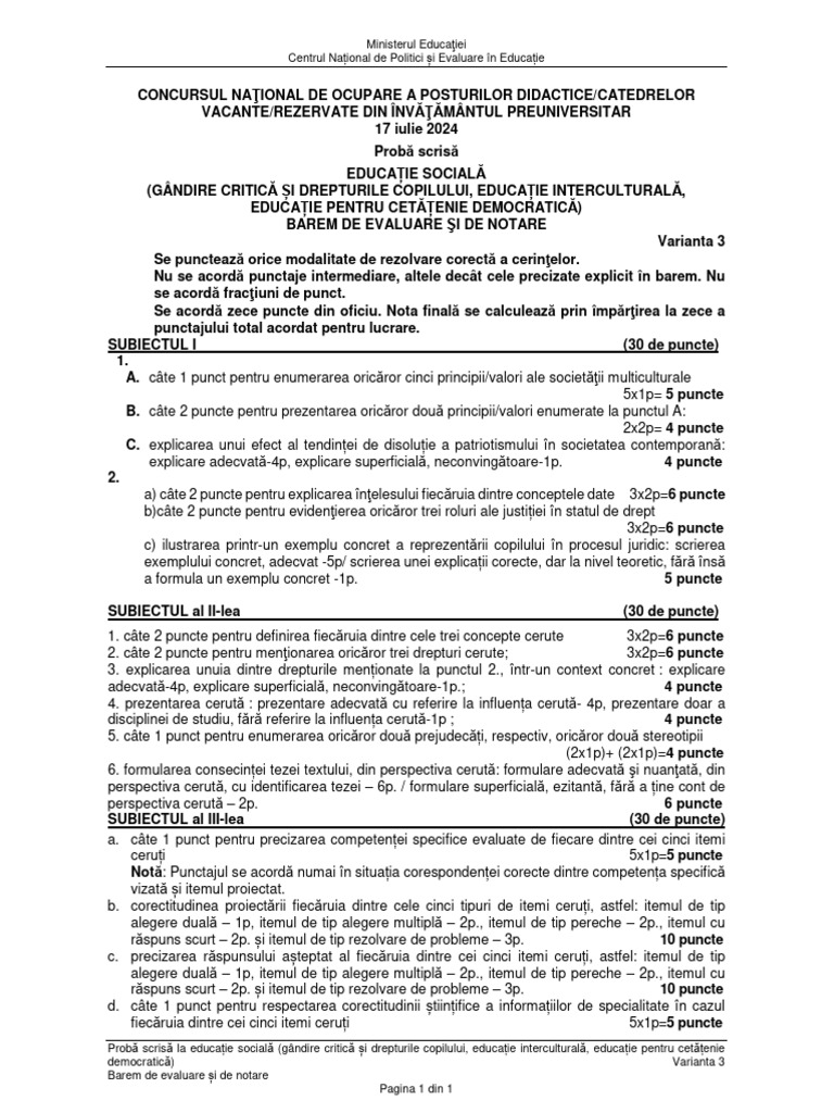 Tit 023 Ed Sociala P 2024 Bar 03 LRO | PDF