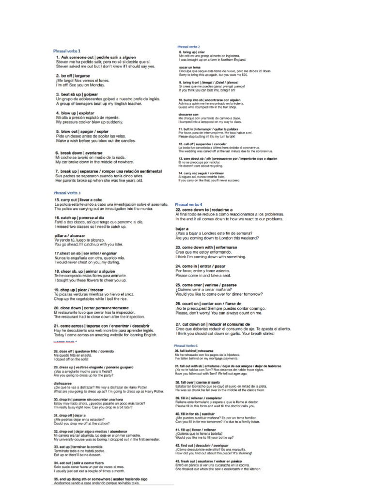 Phrasal Verbs. Monologue | PDF