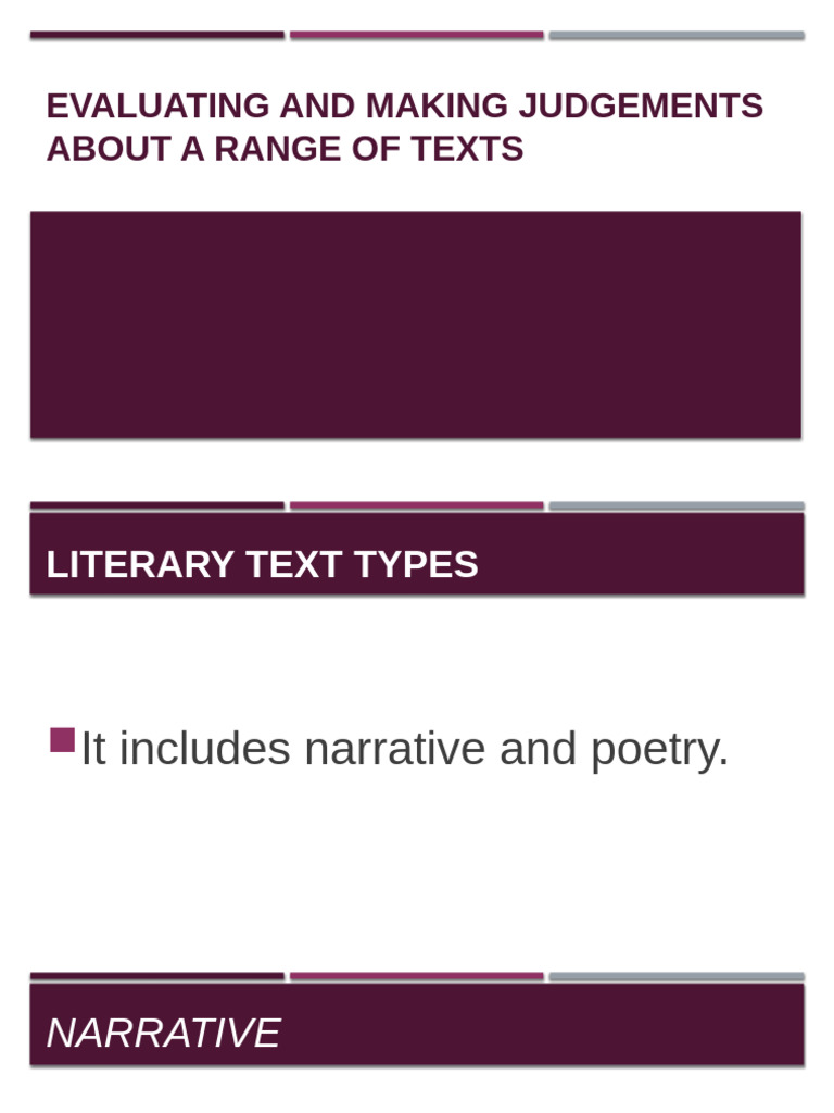 Evaluating and Making Judgements About A Range of Texts | PDF