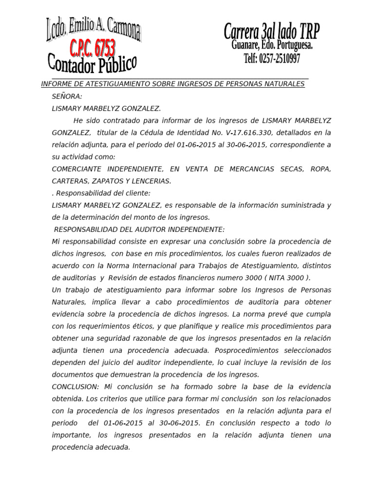 Constancia de Ingresos, (Gera) (2) | PDF