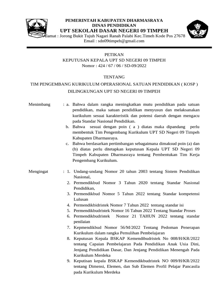 Lampiran - SK TPK | PDF