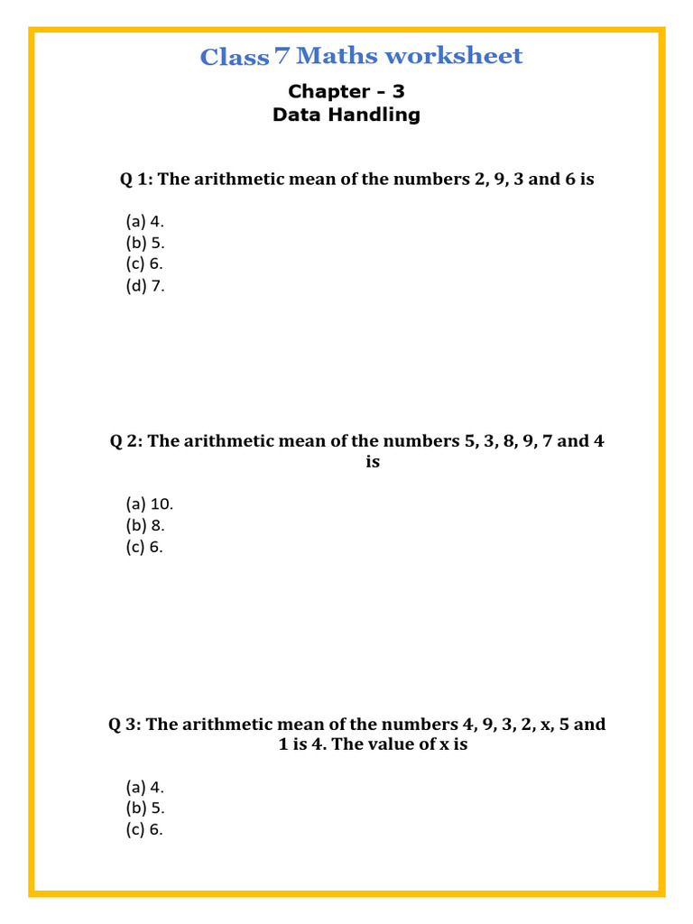 Data Handling Test Paper | PDF