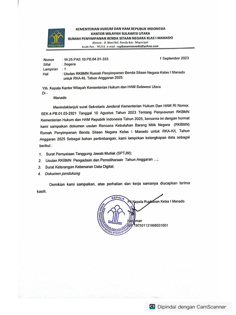 Usulan RKBMN 2025 | PDF