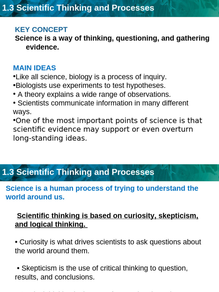 Key Concept: Science Is A Way of Thinking, Questioning, and Gathering ...