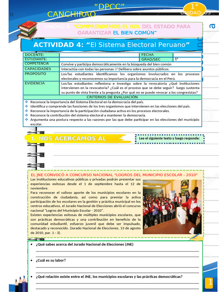 1° DPCC - Actv.04-Und.5 2023 | PDF