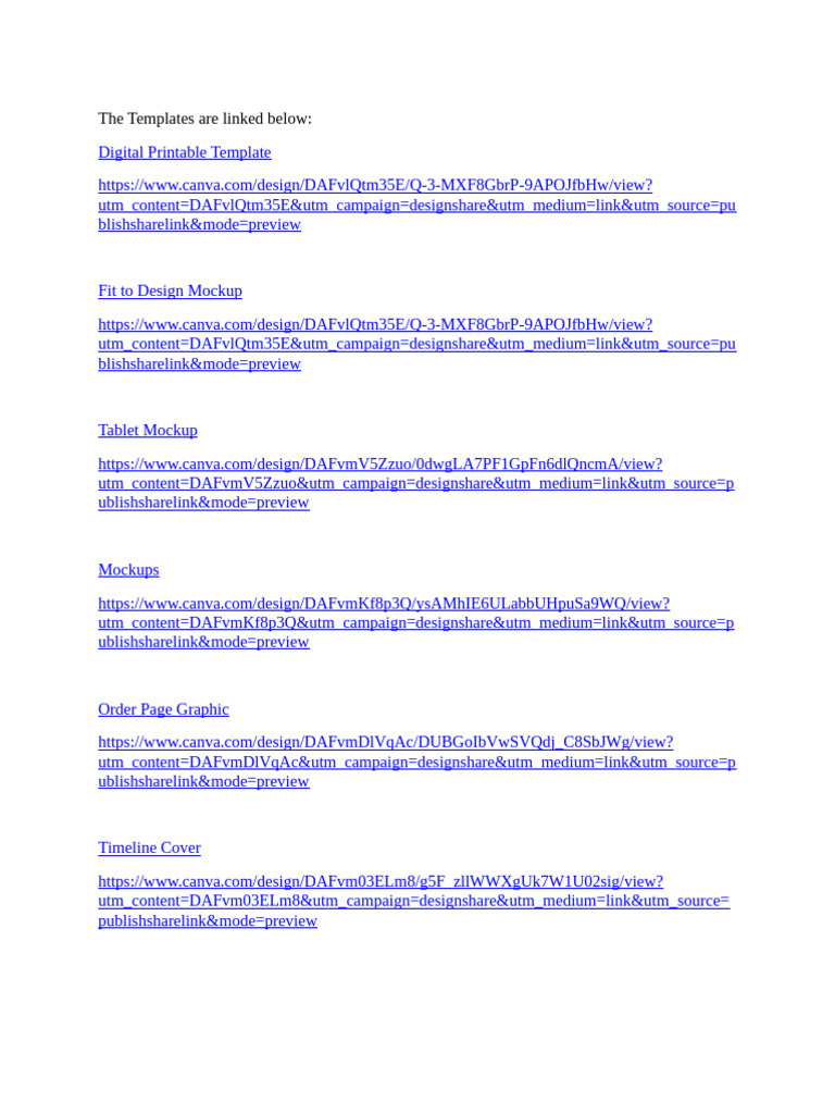 00-The Templates Links | PDF