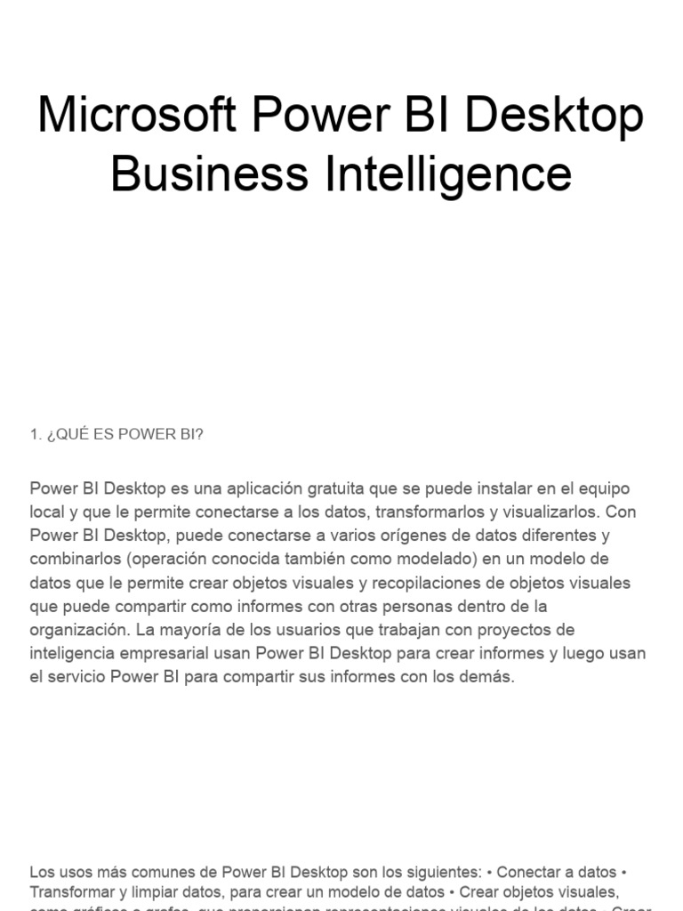 Microsoft Power BI Desktop Business Intelligence | PDF