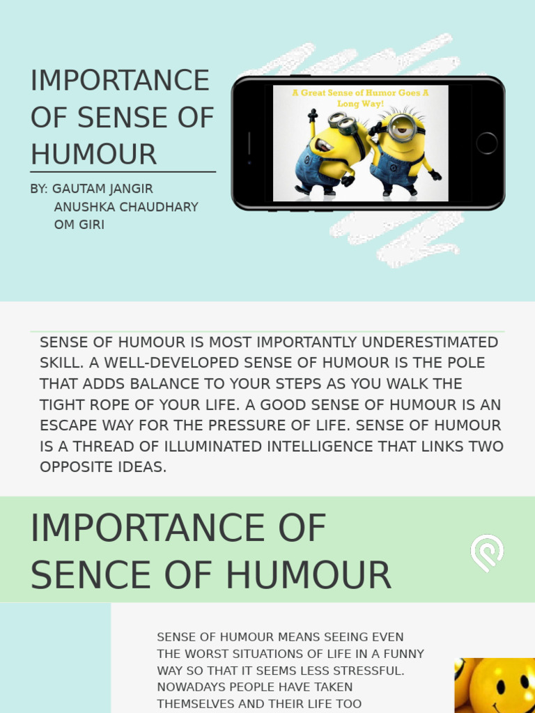Importance of Sense of Humour: By: Gautam Jangir Anushka Chaudhary Om ...