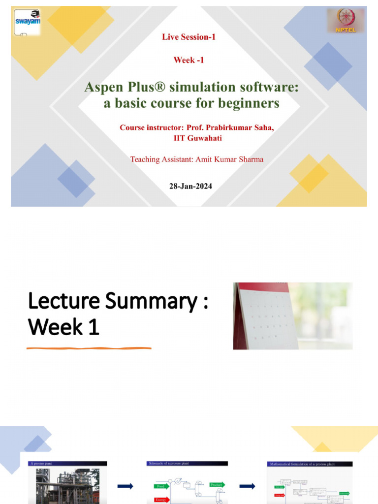 Week 1 - Aspen Plus® Simulation Software - A Basic Course For Beginners ...