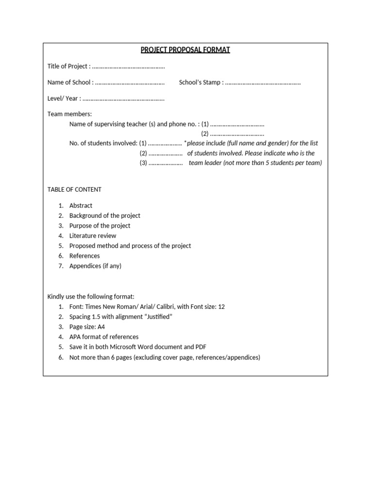 (2024) Registration With Proposal Format and Assessment Criteria | PDF