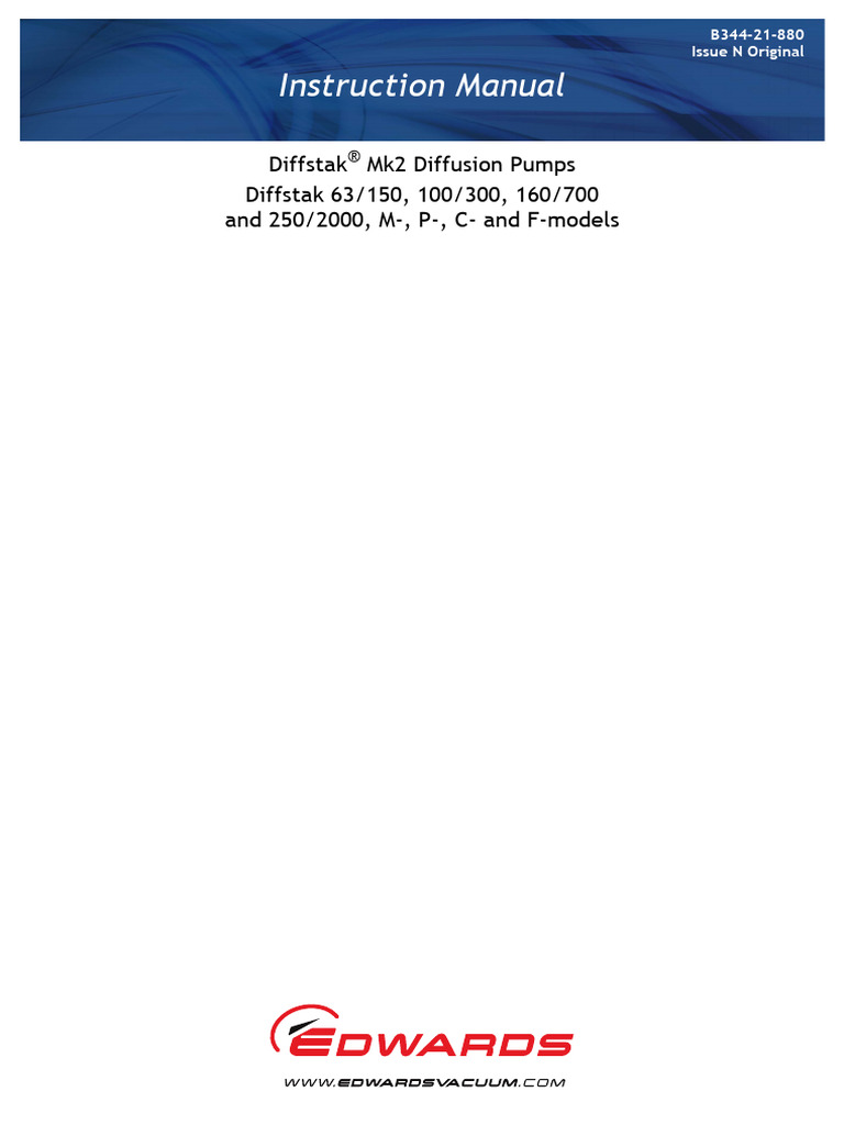 Edwards Diffstak Manuals | PDF