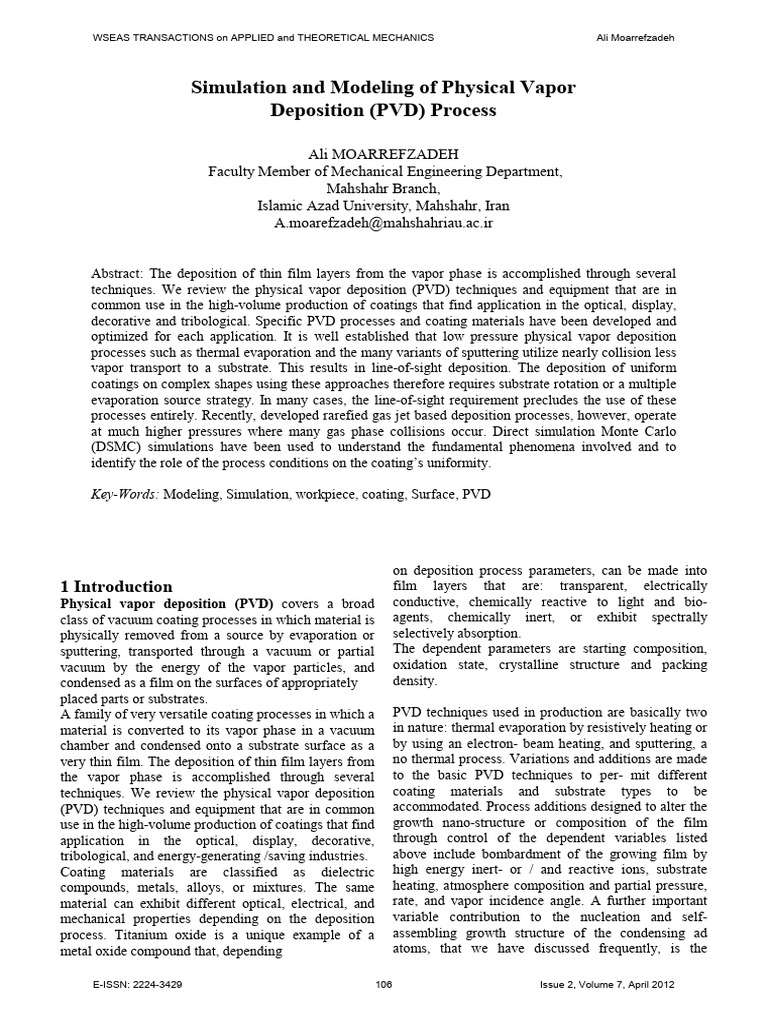 OKOK - Simulation and Modeling PVD Process | PDF