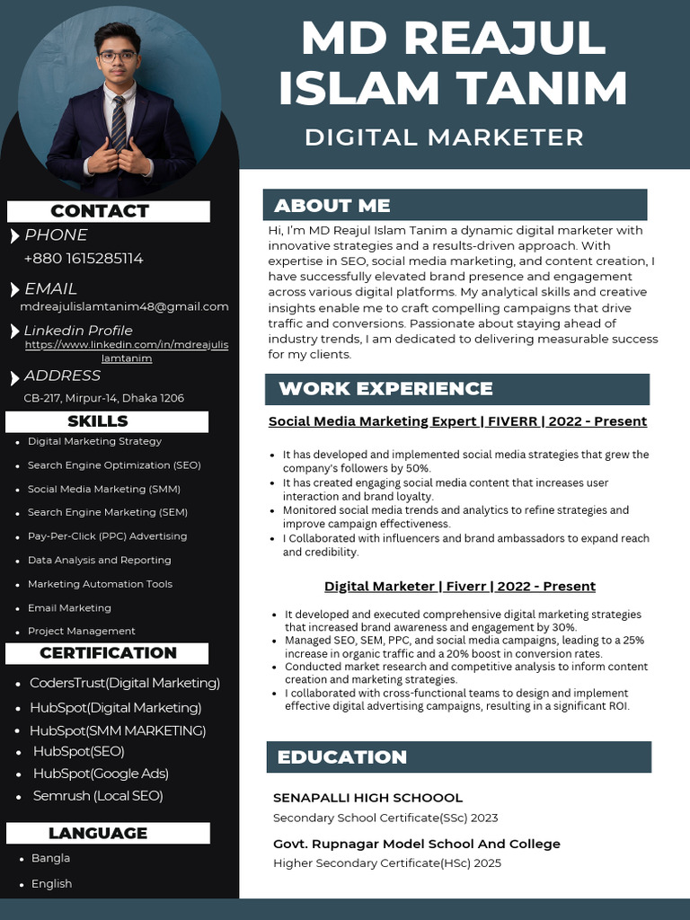 MD Reajul Islam Tanim Resume | PDF