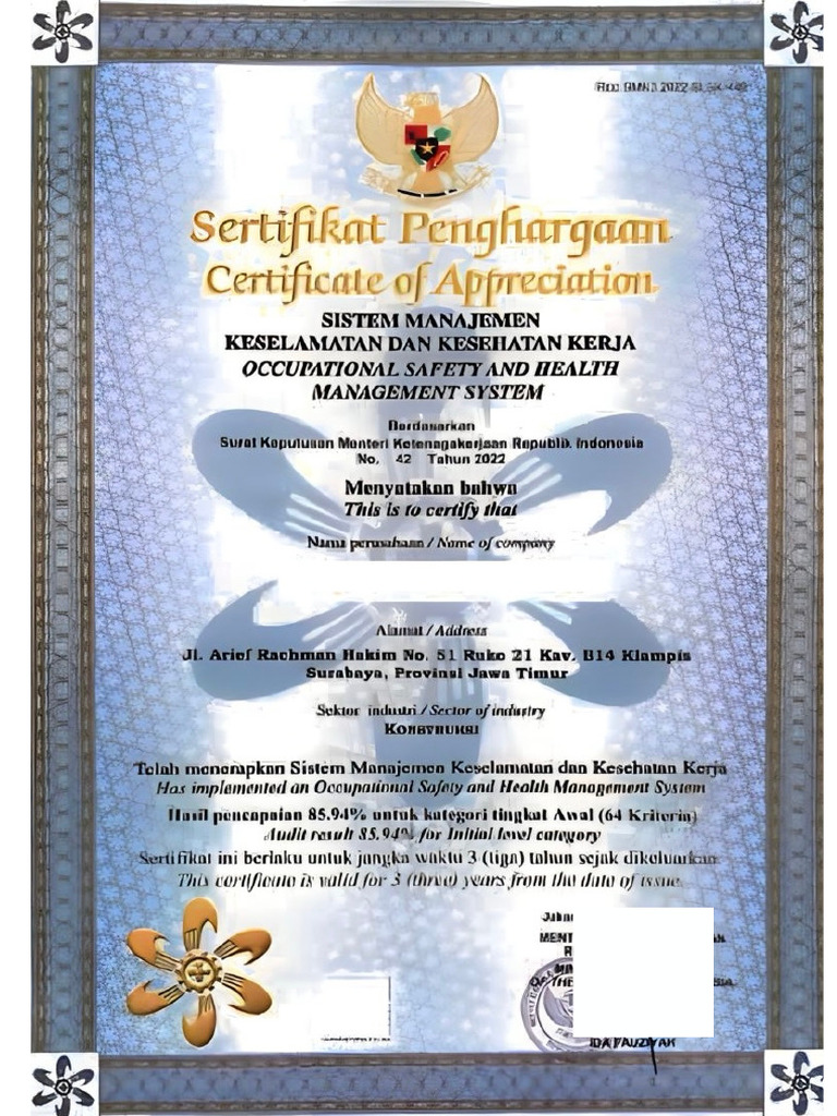 Contoh sertifikat | PDF