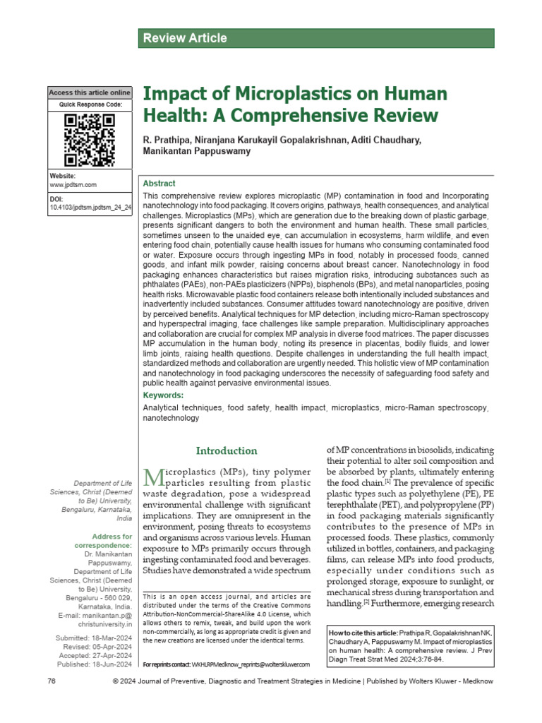 Impact of Microplastics On Human Health A.2 | PDF | Plastic