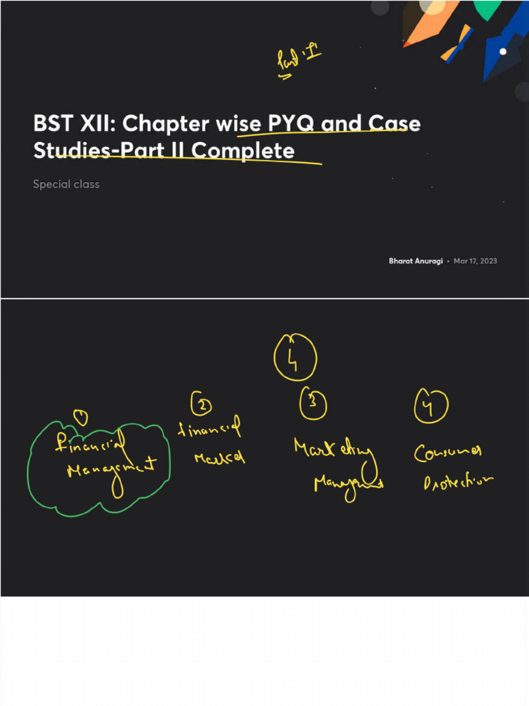BST XII Chapter Wise PYQ and Case StudiesPart II Complete With Anno | PDF