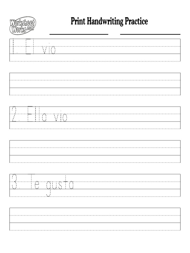 WorksheetWorks Print Handwriting Practice 2 | PDF