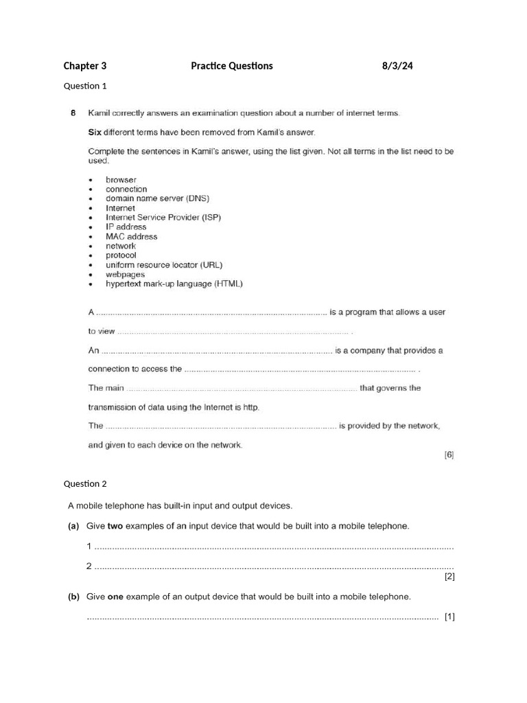 Chapter 3 Practice Test | PDF