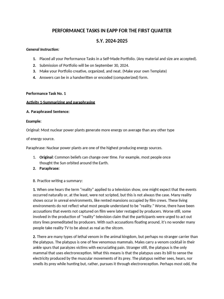 Eapp Performance Task 1 | PDF