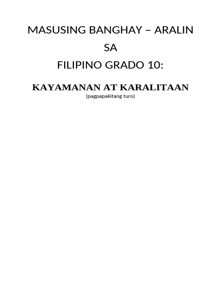 Lesson Plan Grade 10 | PDF