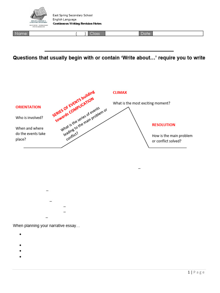 1184 Continuous Writing Revision Notes 2024 | PDF