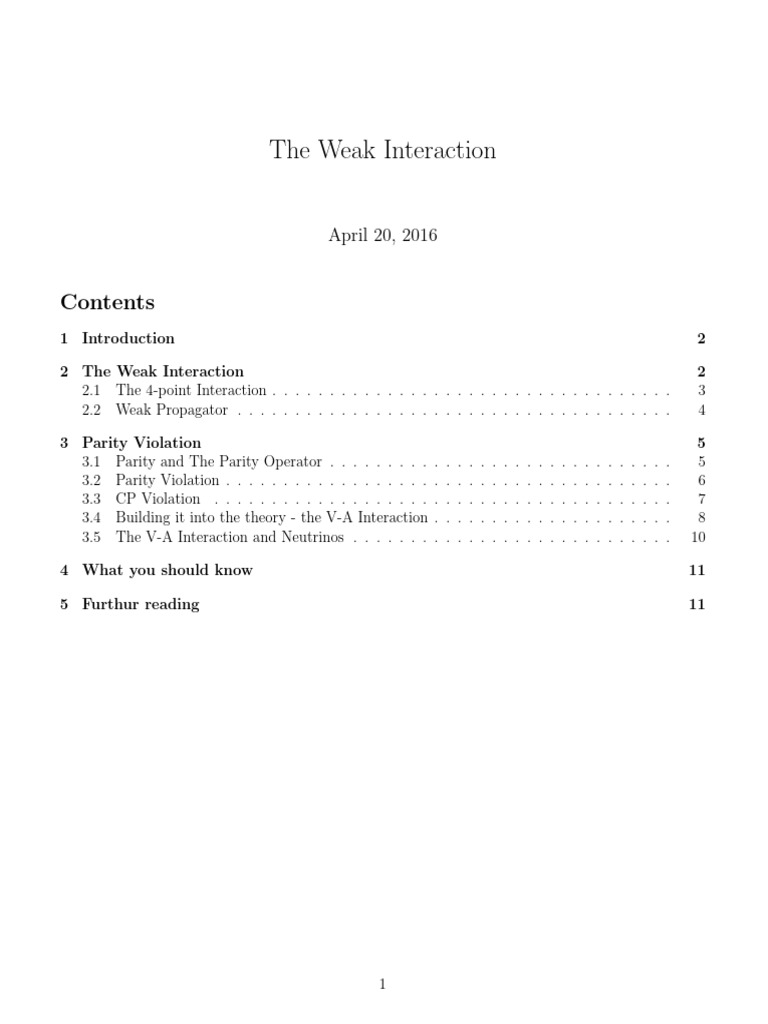 Parity and Weak Interactions | PDF