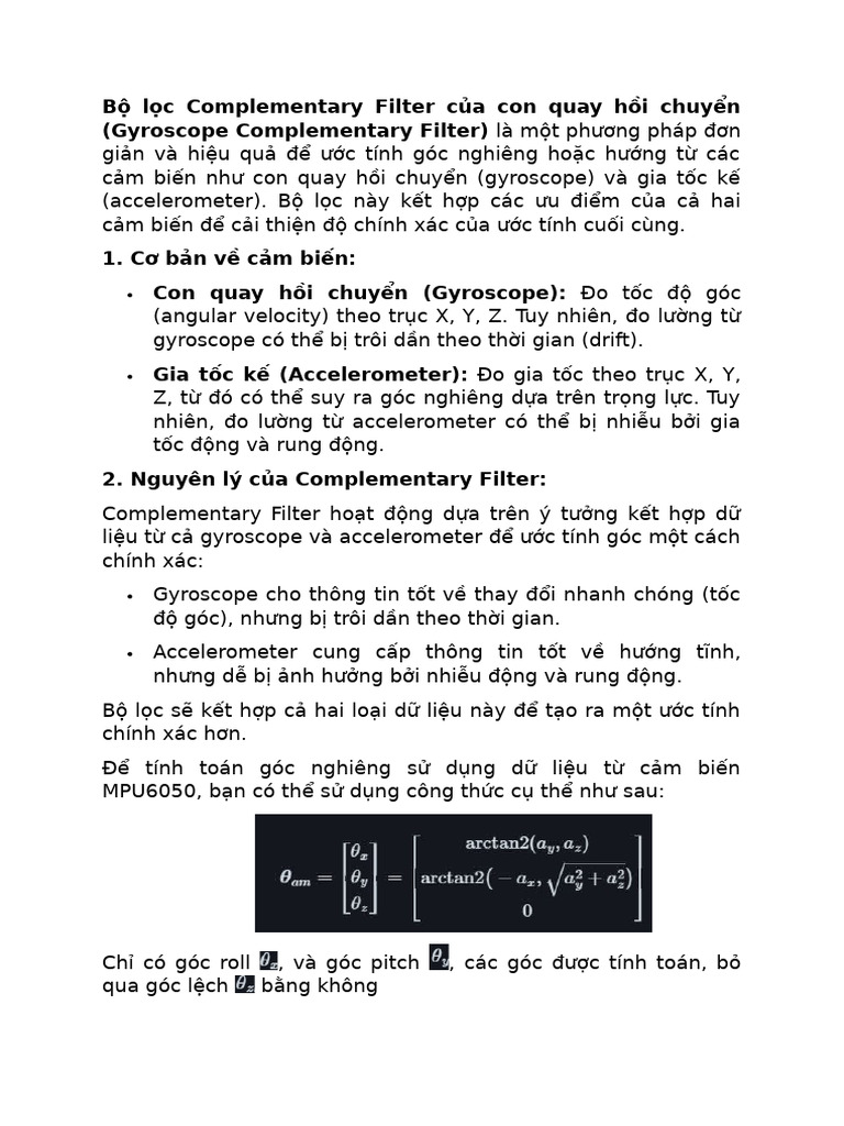 Complementary filter | PDF