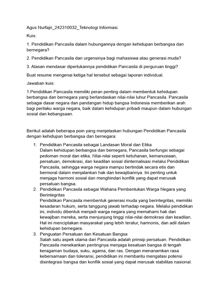 Tugas 1 - Agus Nurfajri - TI | PDF