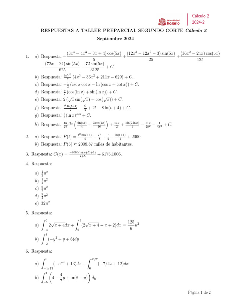 C2 Sol Taller Preparcial 2 2024 2 | PDF