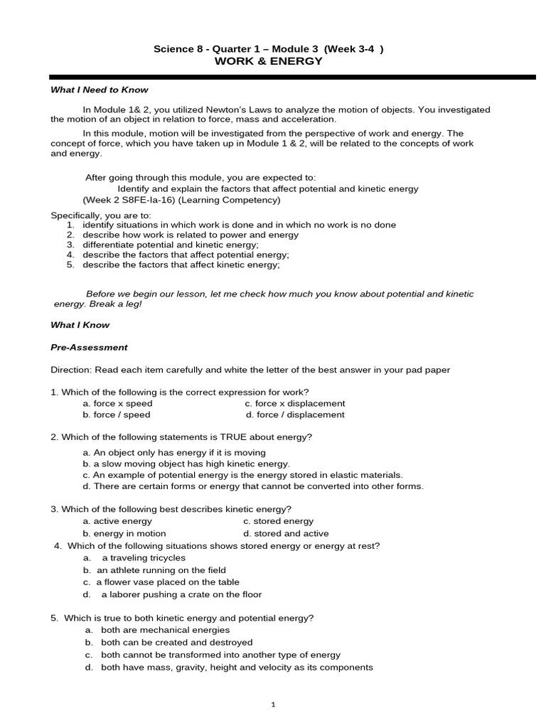Science 8 Q1 WEEK 3 4 | PDF