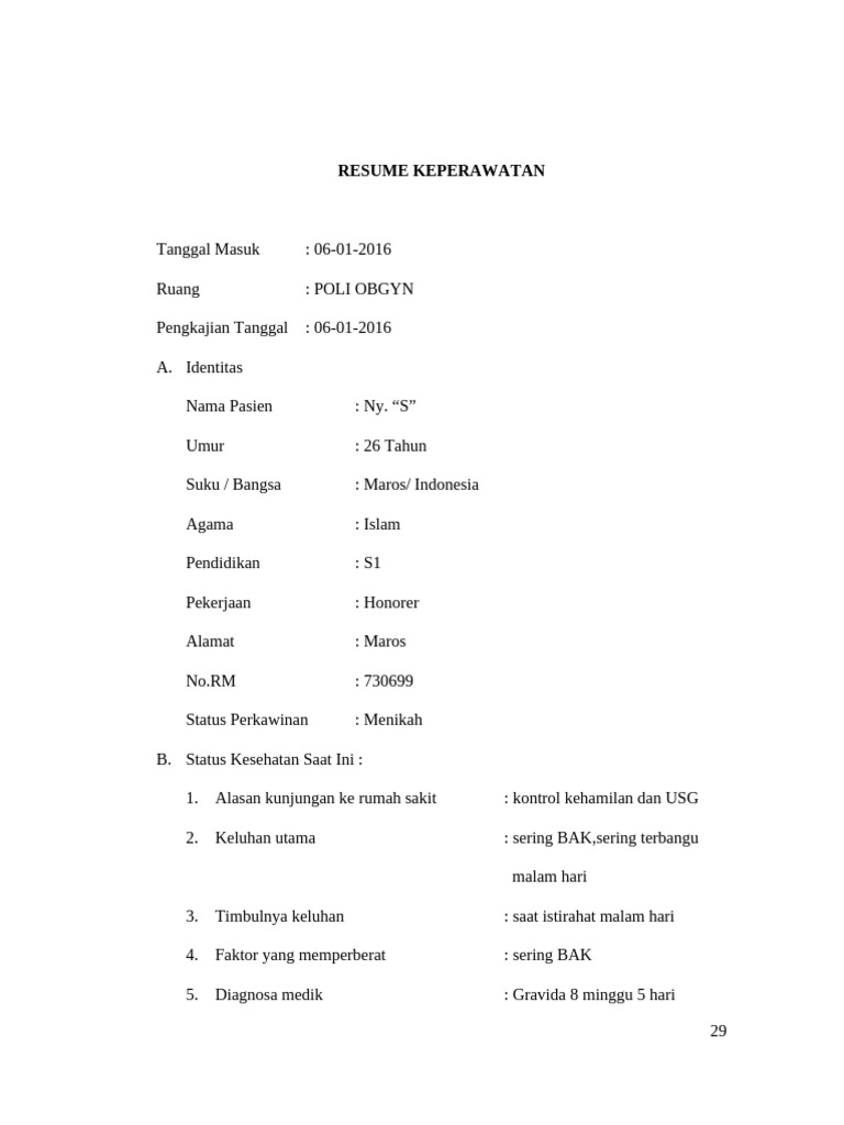 RESUME KEPERAWATAN ANC POLI | PDF