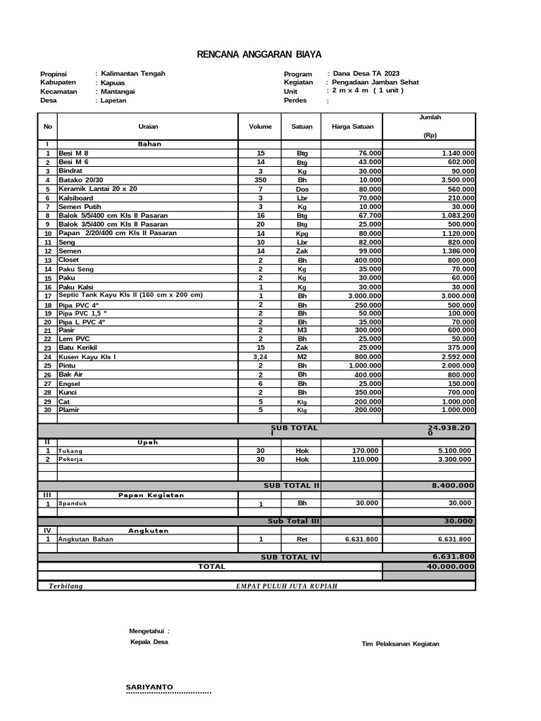 Rab WC 2 Pintu LPT DD 2023 | PDF
