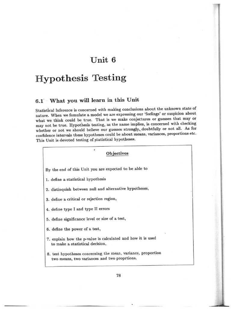 Hypothesis Testing Notes | PDF