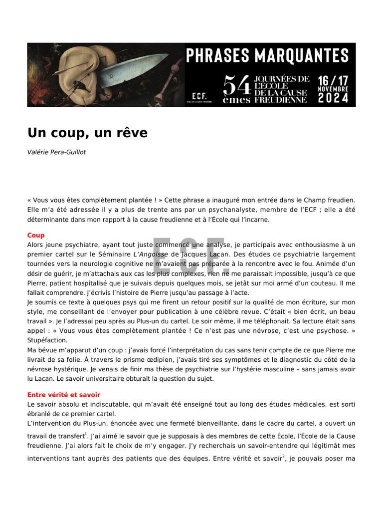 Un Coup Un Reve Valerie Pera Guillot | PDF