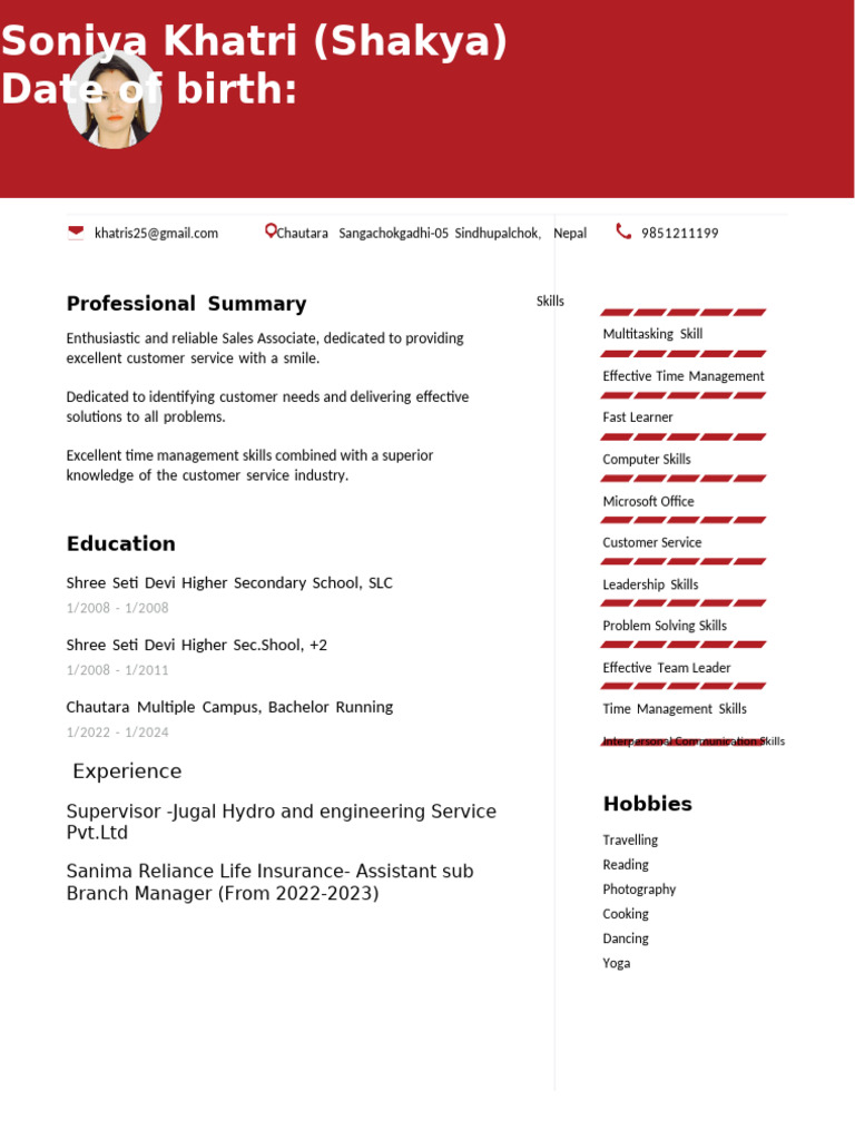 Soniya Khatri CV | PDF