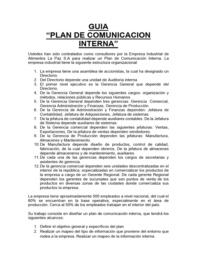 Guia Plan de Comunicacion Interna | PDF