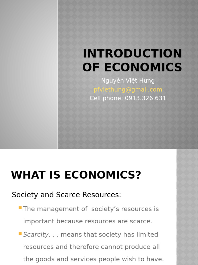 1 - Introduction of Economics | PDF