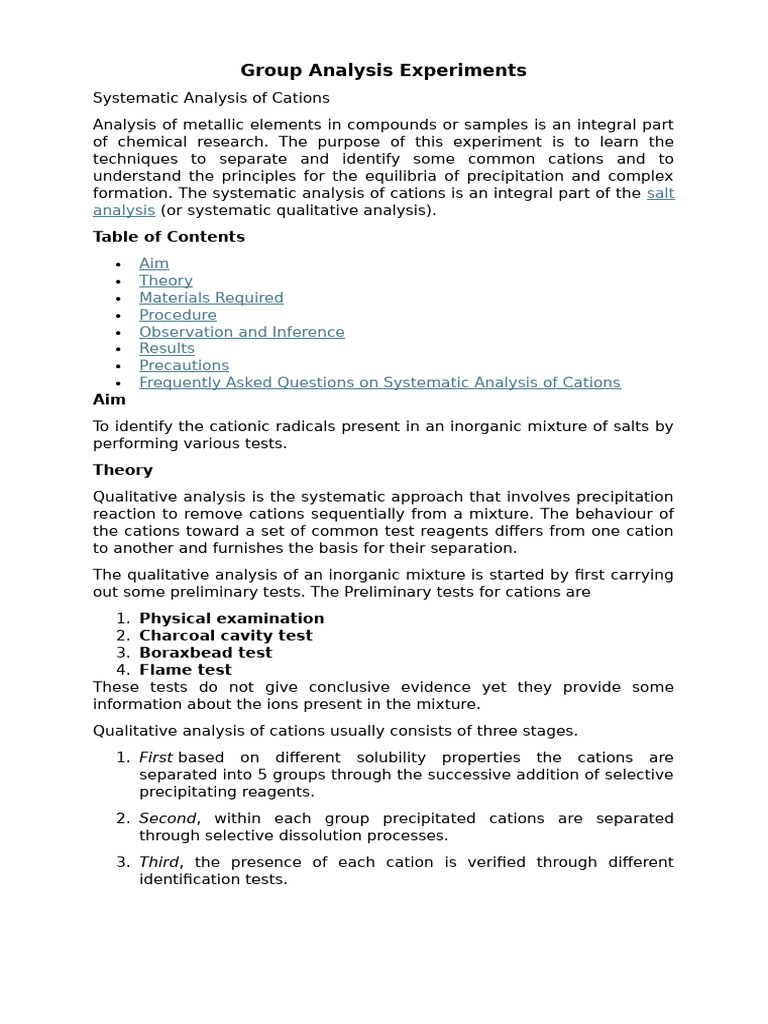 Group Analysis Experiments | PDF