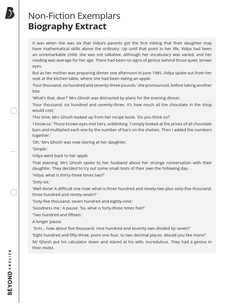 Biography Exemplar-BW | PDF