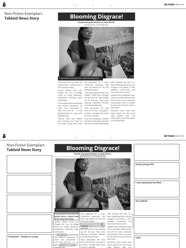 Tabloid News Story Annotated-BW | PDF
