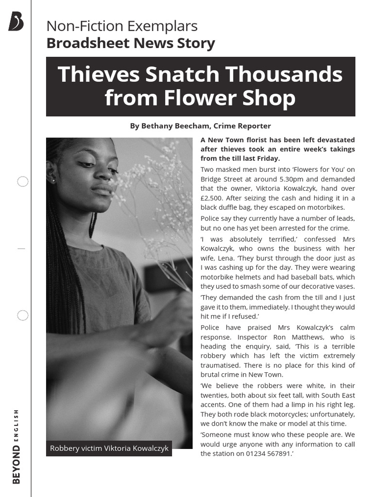 Broadsheet News Story Exemplar-BW | PDF