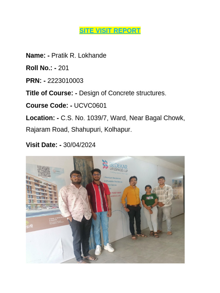 PRL Site Visit Report DCS | PDF